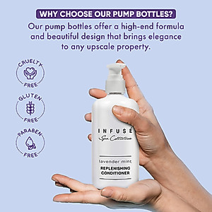 Terra Pure Infuse Lavender Mint Conditioner | Spa Collection | Hotel Amenities in Pump Bottle | 10.14 oz. / 300 ml (Single Bottle)