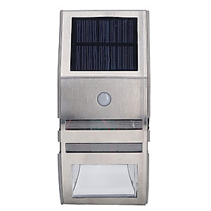 Orenic Exquisite Solar Wall Lamp with PIR Motion Sensor, High Sensitivity White Light, Stainless Steel Shell - Perfect for Corridor and Villa Illumination