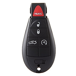 ROADFAR Pack of 1 Uncut Car Key Fob Keyless Entry Remote 5 Buttons fit for Jeep Grand Cherokee for Dodge Challenger Charger Durango 2008-2015 56046639AC