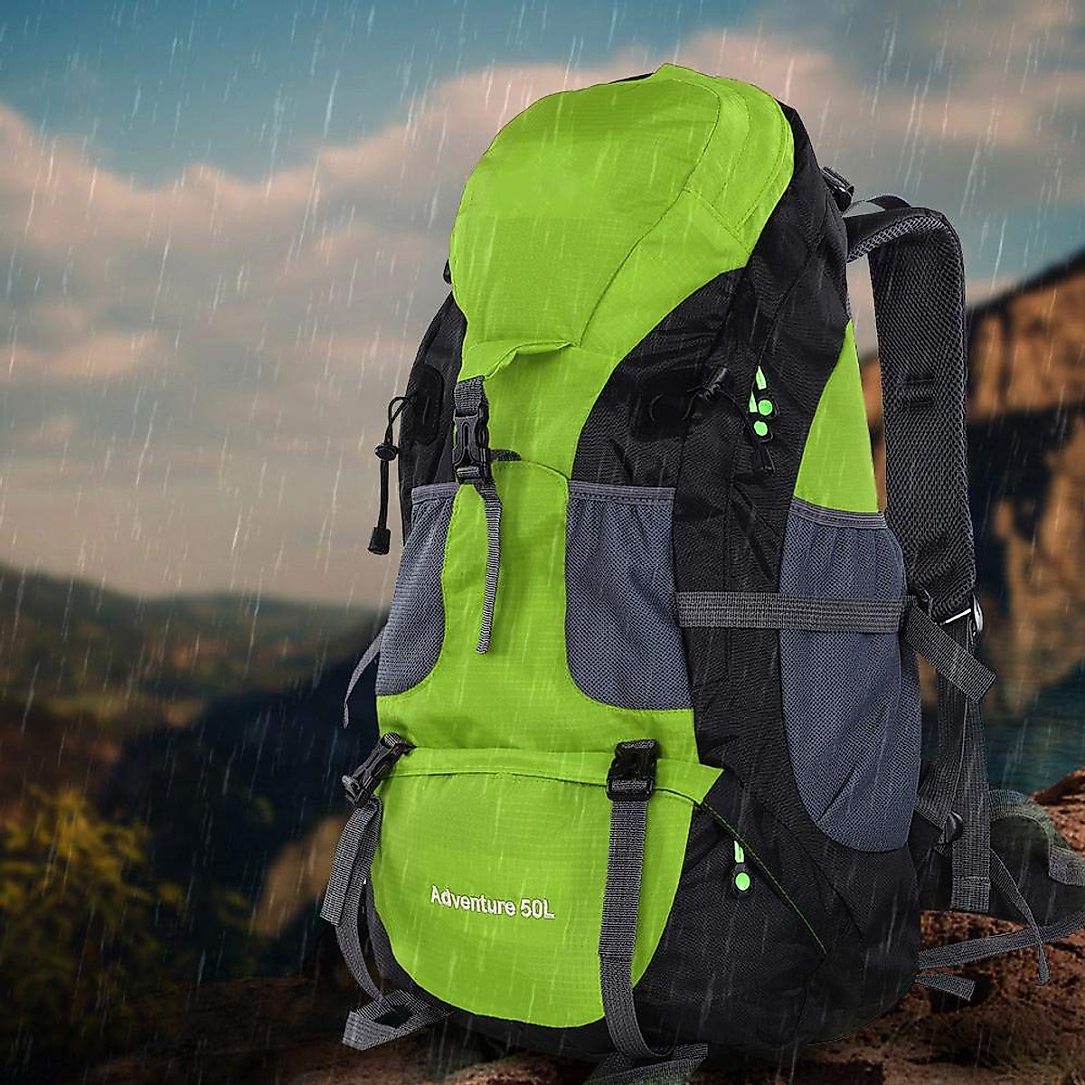 Alinory Hiking Backpack, Free Knight 50L Waterproof Bag Camping Climbing Outdoor Travel Hiking Backpack(Green)