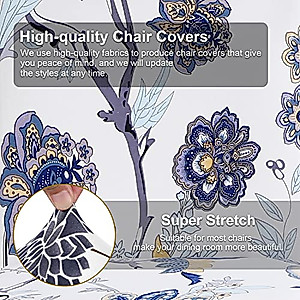 YEZEX Bar Chair Stool Cover Set of 4, Printed Chair Covers Washable&Stretchable, Counter Barstool Chair Slipcovers, Hotel, Ceremony, Corn Poppy