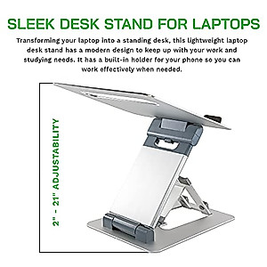 obVus Solutions - Work Well Office Set, Adjustable Laptop Stand with Keyboard, Portable Laptop Stand with Phone Holder and Keyboard with Touchpad, Ergonomic Laptop Accessories