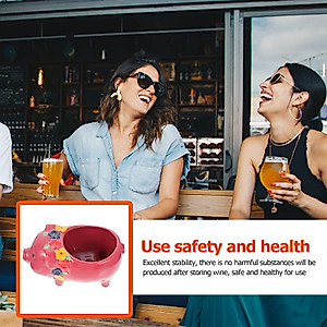 Healifty Wine Glasses Tiki Mugs Pig Ceramic Mug Cocktail Hawaiian Party Mugs Drinkware Exotic Cocktail Glasses for Bar, Punch, and Tropical Drinks 400ml Drinking Glasses