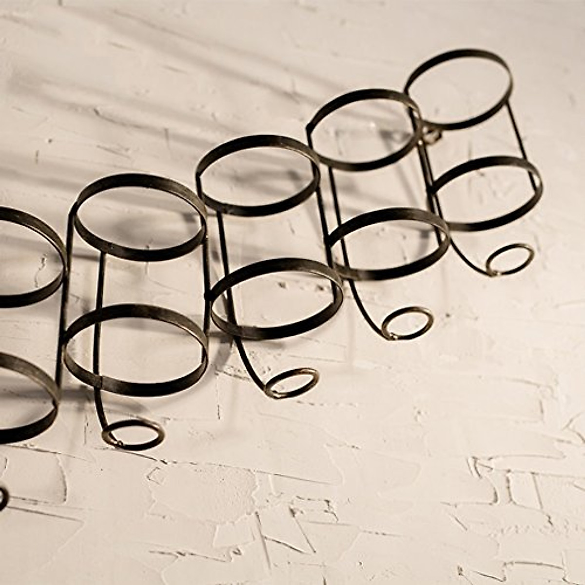 Stylish Simplicity Wallmounted Wine Rack Metal Bottle Holder Black Retro Creative Wall Decoration, PIBM