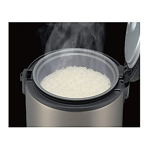 Tiger JNP-S10U 5.5 Cup Capacity White Rice Cooker with Spatula and Measuring Cup Bundle with Rice Washing Bowl and Bamboo Spoon (3 Items)