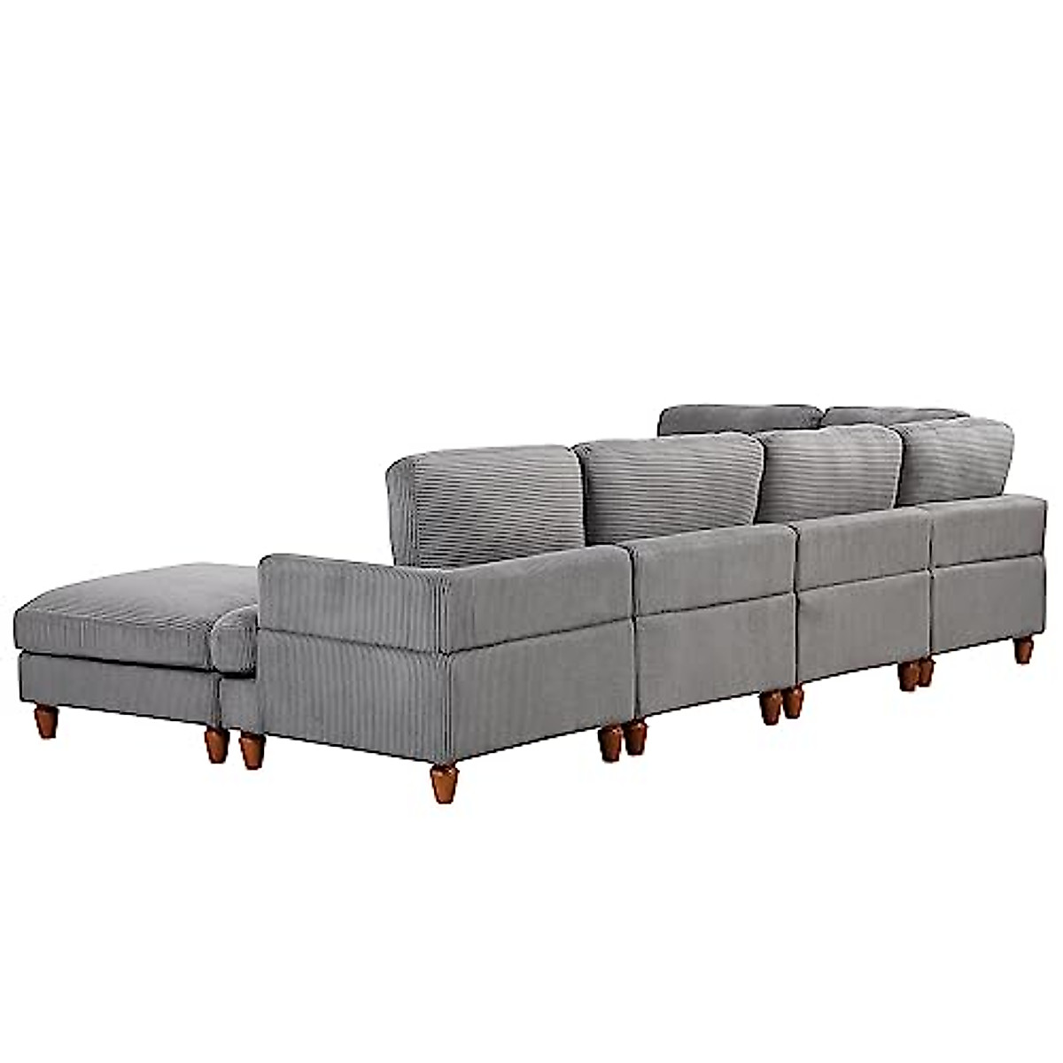 Free Combination Oversized Modular Sectional Sofa with Ottomans ,6 Seater Corduroy Upholstery L/U Shaped Reversible Corner Couch ,98" Sleeper Sofa&Couch Convertible Sofabed for Living Room Office