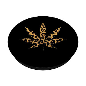 Leopard Cheetah Weed Cannabis Marijuana 420 THC Stoner Gift PopSockets Swappable PopGrip