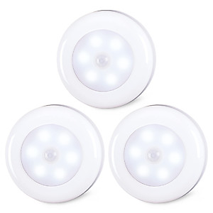 Motion Sensor Lights Indoor, STAR-SPANGLED High CRI Stick on Stair Puck Lights Battery Operated, Cordless LED Step Night Light for Under Cabinet, Hallway, Stairway, Closet, Kitchen (Cool White, 3Pack)
