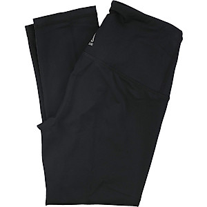 Reebok Womens Highrise Capri Compression Athletic Pants, Black, Medium