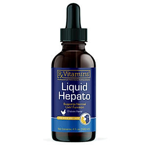 Rx Vitamins Liquid Hepato - Liquid Liver Support Supplement with Milk Thistle Extract - Hepatic Dog Supplement Enriched with Vitamin B Complex - Chicken Flavor (4oz)