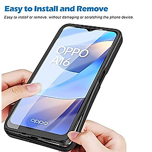 Ysnzaq Full Surround Clear Phone Case for Oppo A16 6.52", Soft TPU Screen Shockproof Protection with Wireless Charging Phone Cover for Oppo A16 QB Purple