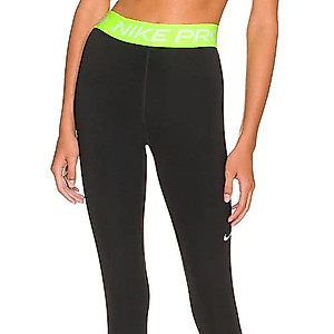 Nike Pro 365 Women's Mid-Rise Crop Leggings, Black/Volt/White, X-Large