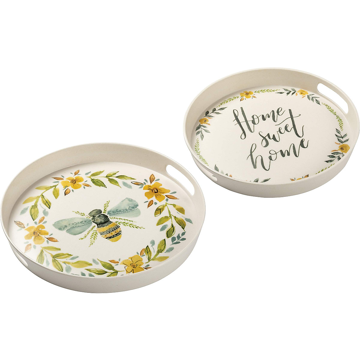 Primitives by Kathy 104022 Melamine Serving Tray, Set of 2, Bee Home