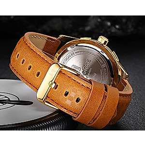NAVIFORCE Luxury Men Sports Watches Waterproof Quartz Leather Watch Gold Big Face Date Clock