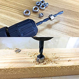 304 Stainless Steel Stop Bit Collar Set Drill Tool for 3mm, 4mm, 5mm, 6mm, 7mm, 8mm, 9mm, 10mm Diameter Drill Bits 8Pcs by ROOCBIT