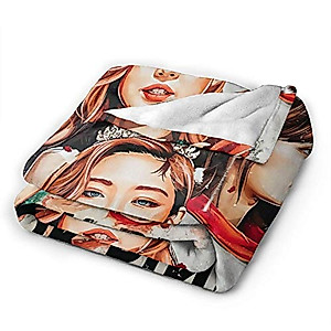 Flannel Fleece Throw Blanket for Fall Hotel Beach, Ultra Soft Black Band Groups Christmas Blanket, Quality Wrinkle-Resistant 50x40 Inch