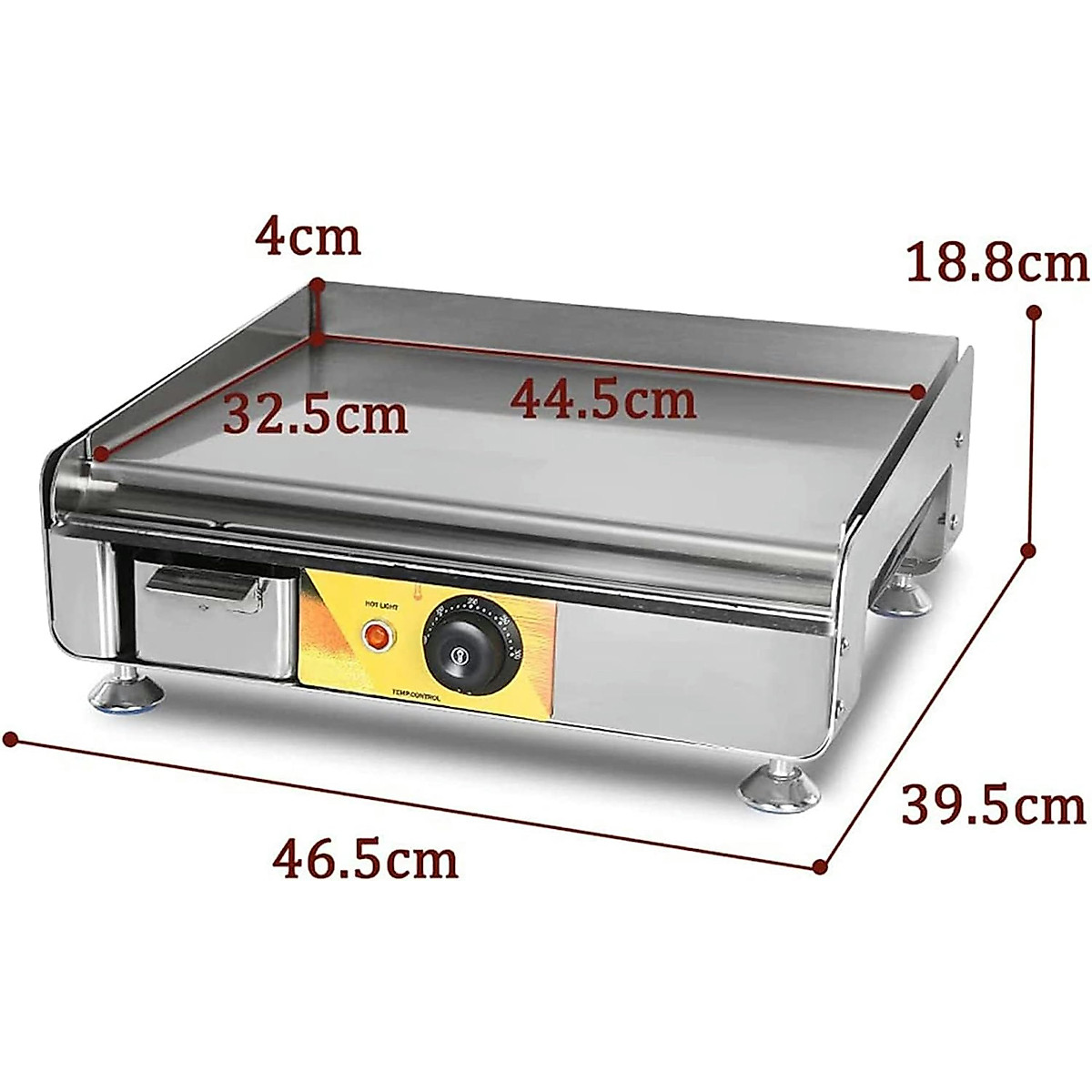 2300W Commercial Electric Frying Pan, Non Stick Temperature Controlled Multi-Functional Snack Kitchen Appliance, Teppanyaki, Pancake, Steak, Fried Rice, Fried Egg, Teppanyaki Squid, Etc