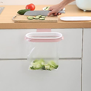 PURPLELILY Trash Bag Storage Rack Hanging Garbage Bag Holder Trash Bin Accessories For Home Kitchen Cupboard Cabinet Drawer Door Bracket Garbage Bag Bin With Lid, Orange