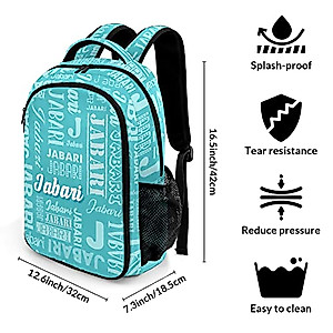 ZAACUSTOM Custom School Bookbag with Name Polyester Personalized Backpack Elementary Customize Book Bag for Boys Girls Kids Custom Back Pack, Waterproof, Fashion, Adjustable Shoulder Straps