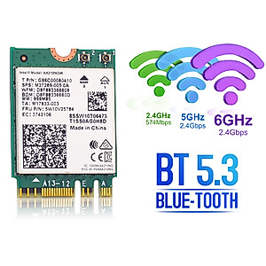 AX210NGW WiFi Card, WiFi 6E 802.11ax Wireless Card Intel AX210 NGW Bluetooth 5.3 Tri-Band 5400Mbps Network Adapter Wireless Module Expand to 6GHz for Laptop Support Windows 10/11 (64bit) M.2/NGFF