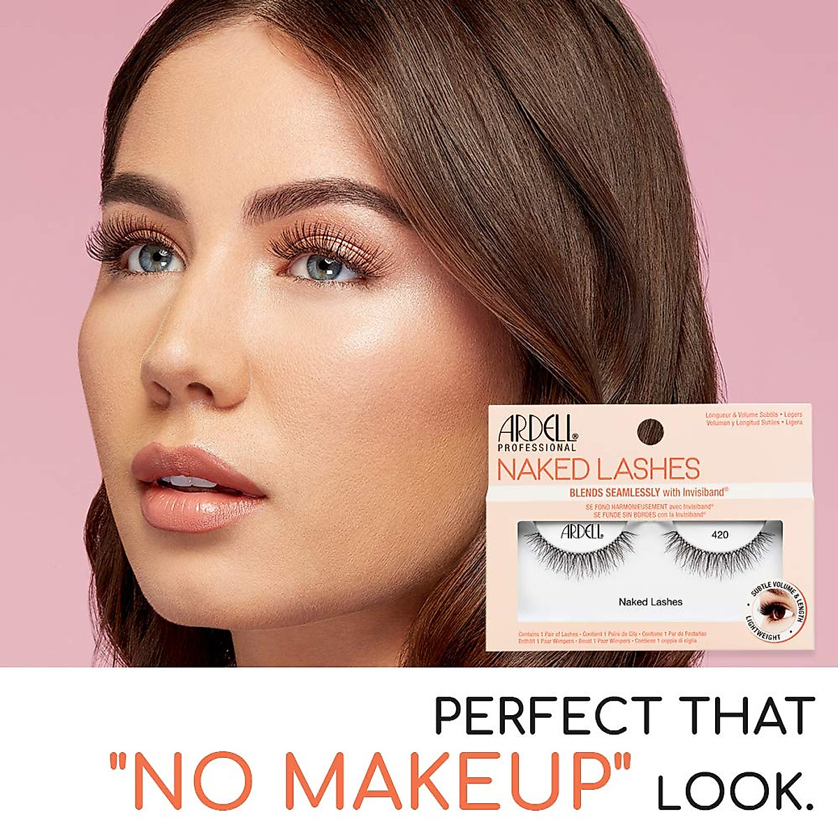 Ardell False Lashes, Naked Lashes 420 with Invisiband, 4 pairs