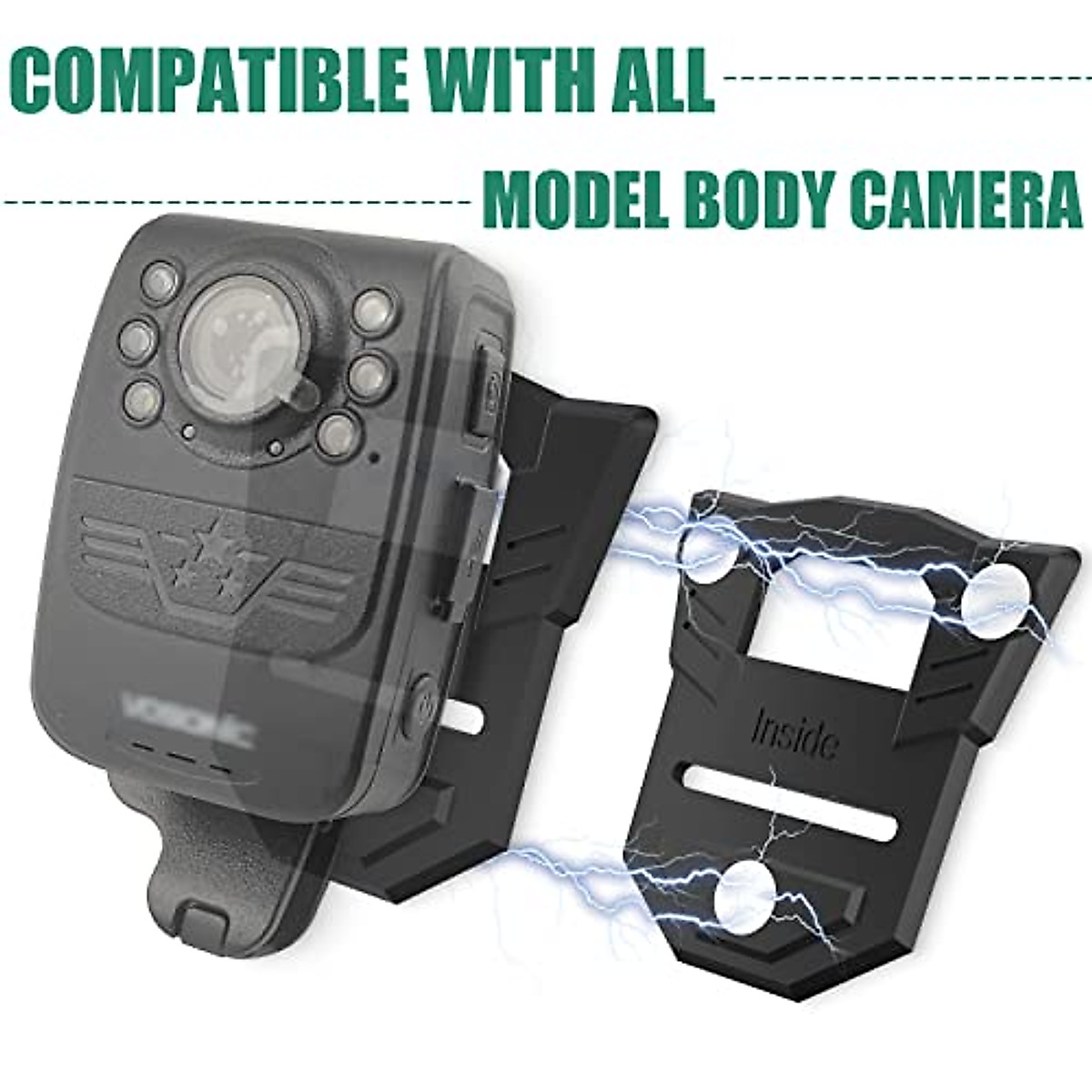 RUKUHOT Body Camera Mount, Universal Camera Mounts & Clamps Fit for All Models Police Body Cam, Strong Magnet Camera Holder Stick to Clothes Prevent Moving