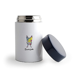 French Bull Stainless Steel Leak Proof Hot Lunch Thermos Vacuum Insulated Food Soup Jar Container, Easy Grip Lid, 16oz, White