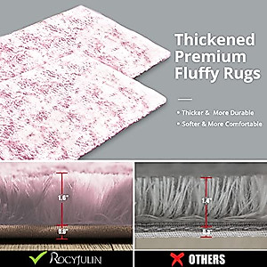 ROCYJULIN Area Rugs 5x7 for Bedroom, Thickened Fluffy 5x7 Area Rugs for Living Room, Ultra Soft Non-Slip Large Shag Fuzzy Rug for Nursery, Kids, Girls, Boys, Pink
