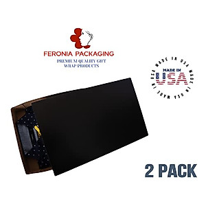 Feronia Packaging Apparel Boxes 2 Pack Men Shirt Box Women Dress Boxes Premium Gift Wrap and Art Supplies for Birthdays, Holidays, or Presents (Black)