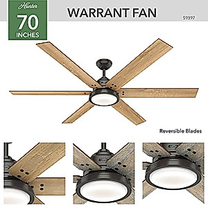 Hunter Fan Company 59397 Warrant Ceiling Fan, Noble Bronze Finish