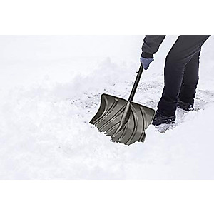 Suncast 20" Combination Snow Shovel/Pusher, Grey/Black