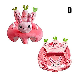 Qingsi 1Pcs Animal Shaped Baby Sitting Chair Baby Support Sofa Learn to Sit Feeding Chair Cover Baby Learning Sitting Chair for Toddlers 3-24 Month Baby Floor Plush Lounger(No Filling,just Cover)