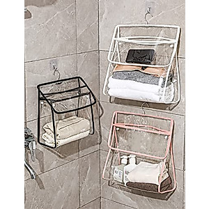 Hiroyuki with Metal Hook And Sticky Hook Shower Touch Screen Design Caddy Basket for College Dorm Room Essentials, Hanging Portable Tote Bag Toiletry for Bathroom Accessories(black)