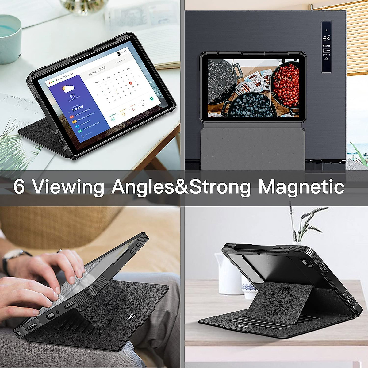 ZtotopCase for Samsung Galaxy Tab A7 10.4 Inch Tablet 2020 (SM-T500/505/507),[6 Magnetic Stand Angles] Heavy Duty Highly Protective & Shock Absorption Cover with Auto Wake/Sleep, Black