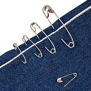 SINGER 00302 Safety Pins Value Pack, Assorted Sizes, 200-Count,