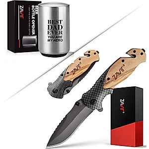Fathers Day Unique Gifts for Dad from Daughter Son Kids,Bottle Opener,BEST DAD EVER,Pocket Folding Knife,Gifts for Men,Dad,Boyriend,Christmas Stocking Stuffers