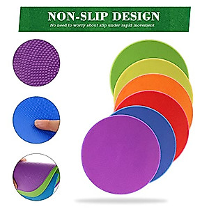 ZIECE Poly Spots Spot Markers for Gym Floor 9inch 10inch 12/18/36 Pcs Flat Cones Non-Slip Rubber Floor Dots Circles for Kids Sports Soccer Basketball Agility Training Dance Classroom