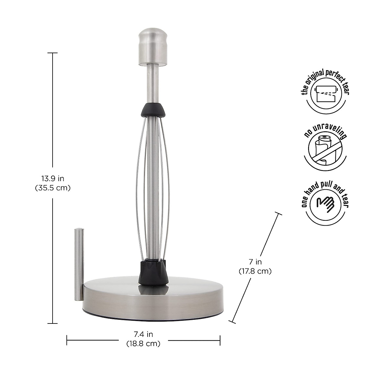 Kamenstein Perfect Tear Paper Towel Holder, 13-Inch, Silver