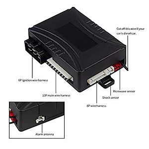 EASYGUARD EC202 2 Way car Alarm System with LCD Pager Display Remote Engine Start & Microwave Sensor DC12V