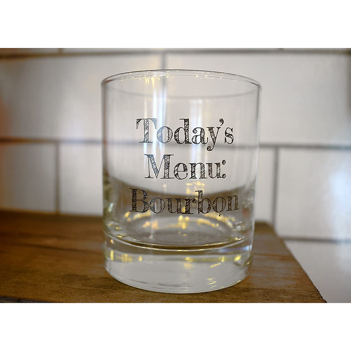 BUY SOCKS YOU ALL Today's Menu Bourbon Whiskey Rocks Glass