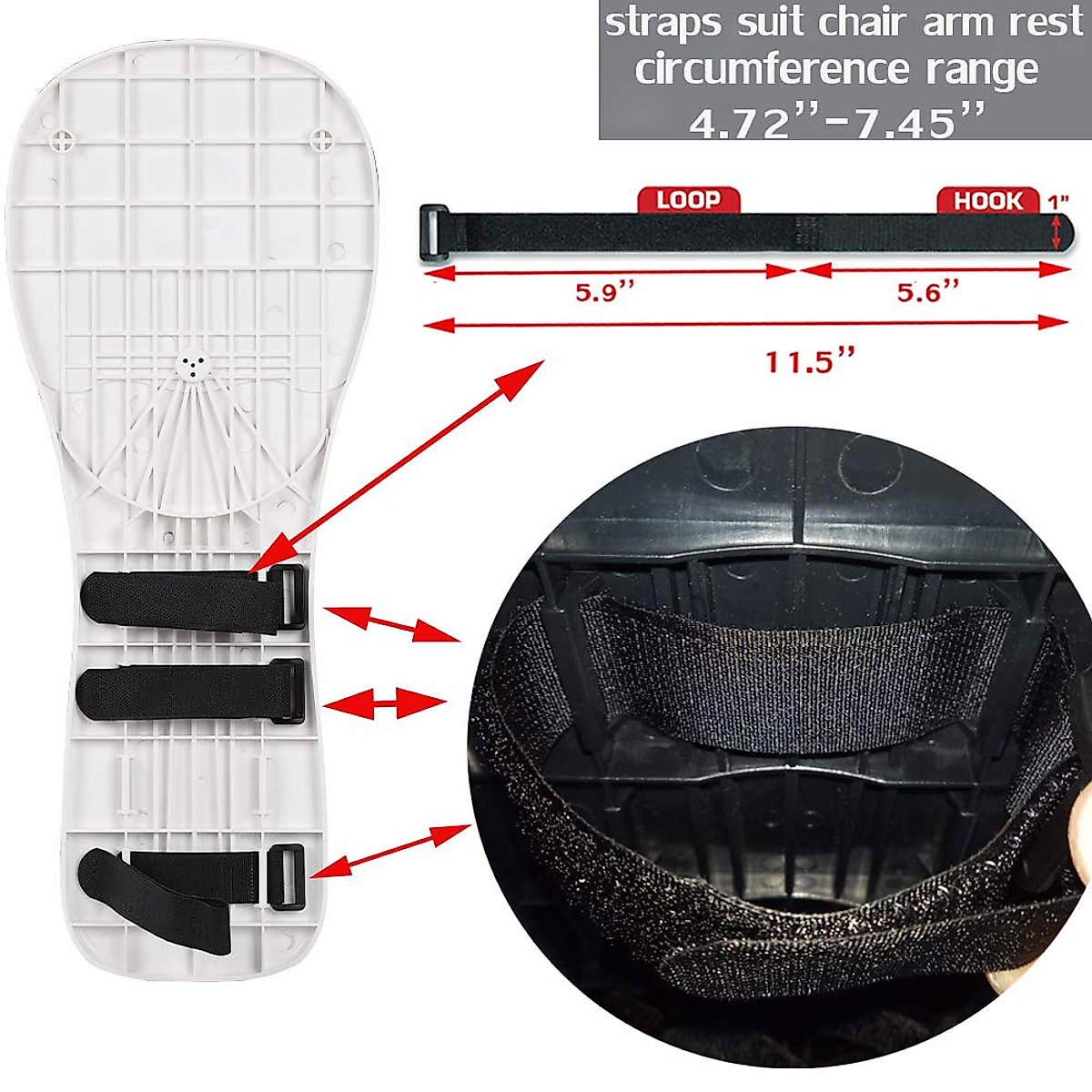 SKYZONAL Ergonomic Adjustable Armrest Wrist Rest-Only Adjustable for Chair (Extra Long Zip Ties Included)