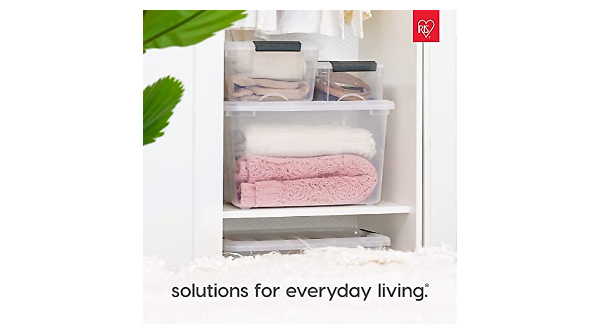 IRIS Stack & Pull Storage Bins - 6 Pack 12 & 19 Quart Organizers