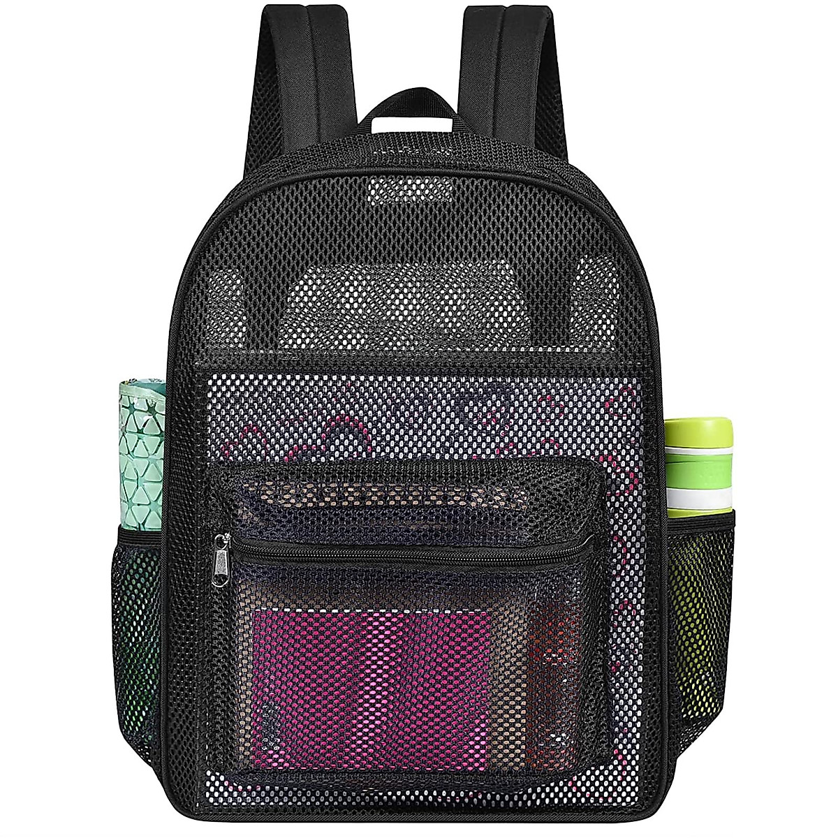 Heavy Duty Semi-Transparent Mesh Backpack，See Through College Student Backpack