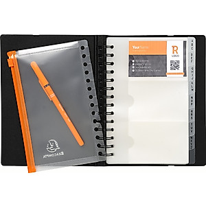 Exacompta - Ref 75034E - Exactive - Exacard Business Card Holder - 20 x 14.5 cm in Size, Holds Up to 120 Cards, 20 Sheets, Suitable for 60 x 90mm Business Cards - Black