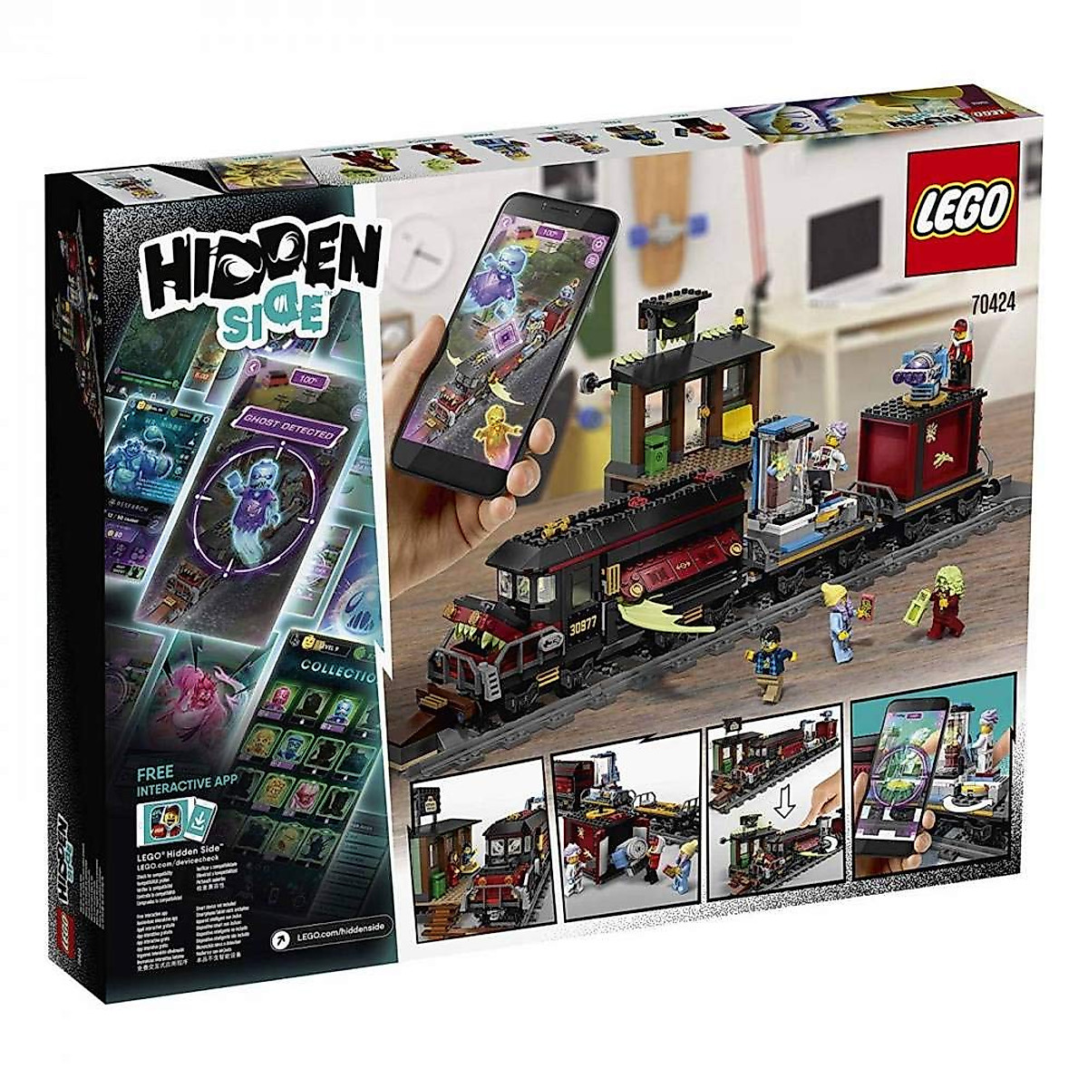 LEGO Hidden Side Ghost Train Express 70424 Building Kit, Train Toy for 8+ Year Old Boys and Girls, Interactive Augmented Reality Playset (698 Pieces)