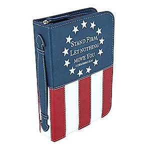 Divinity Boutique Stand Firm Patriotic Bible Cover Case, Medium, Navy