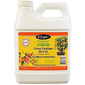 EZ-gro Citrus Tree Fertilizer - Orange, Lemon, Lime, Mango, Avocado - Citrus Fertilizer for Tropical Fruit Trees to Grow More Fruit - Garden-Growing Miracle Nutrients - 1 Qt / 32 fl oz / 946 mL