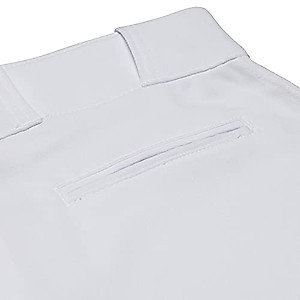 CHAMPRO MVP OB OpenBottom Loose-Fit Baseball Pant in Solid Color with Reinforced Double Knee, White, Small