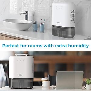 Pure Enrichment® PureDry™ Elite Dehumidifier – Extra-Large 2L Water Tank with Auto Shut-Off, Removes 20 oz. (600 mL) per day of Moisture from Closets, Bathrooms, RVs, Basements, Bedrooms, and Offices