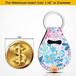 Valyria 10 Pcs Coin Holder Quarter Keeper Keychain Keyring Universal AA Medallion Keychains for Women (Colorful A)